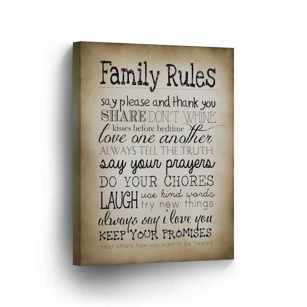 Family Rules Poster - Etsy