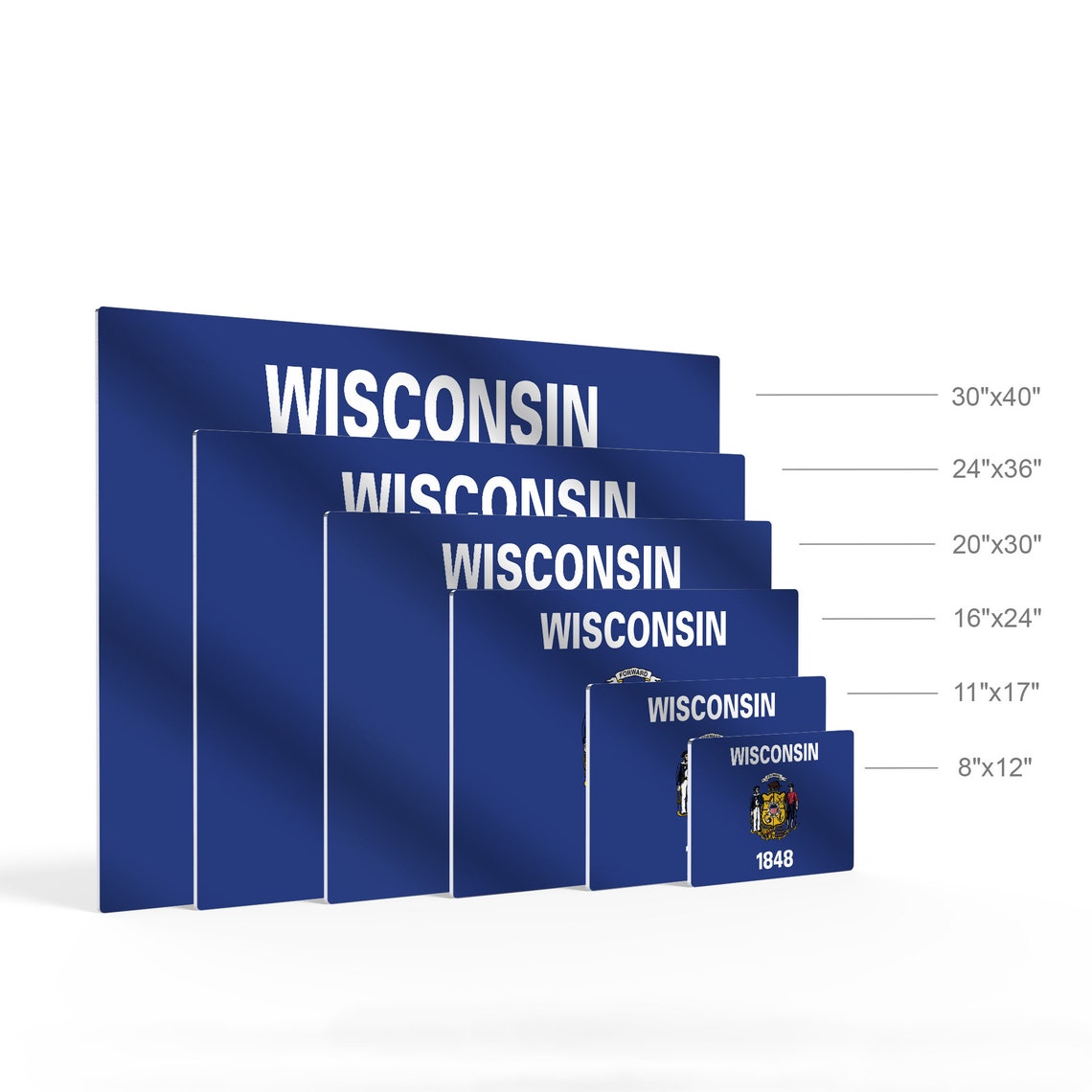 Wisconsin State Flag CANVAS or METAL Wall Art Print State - Etsy