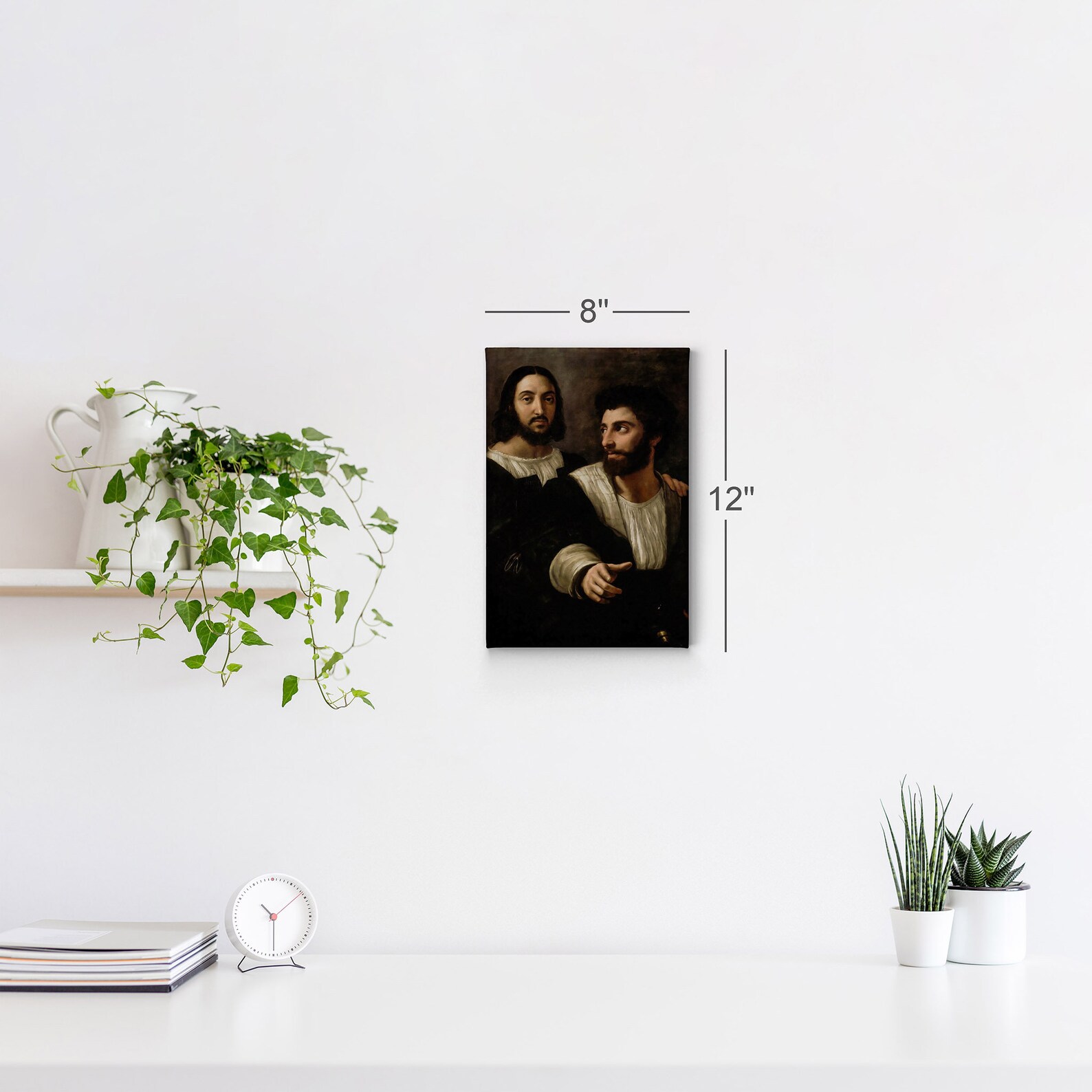 Self-portrait With a Friend by Raphael Art Canvas Wall Art Print Famous ...