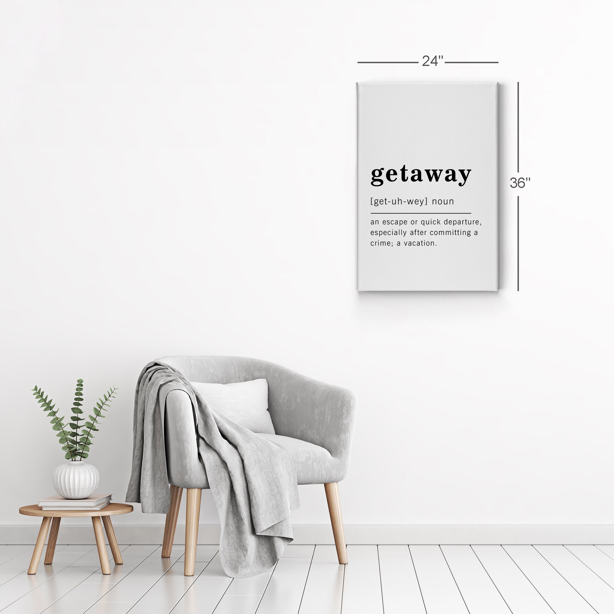 Funny Noun Dictionary Definition of Getaway Canvas Print - Etsy