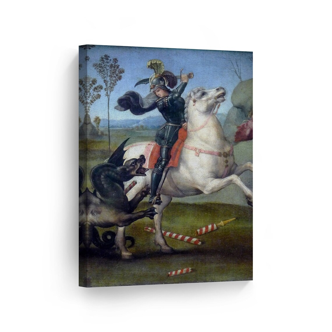 St. George Fighting the Dragon by Raphael Art Canvas Wall Art - Etsy