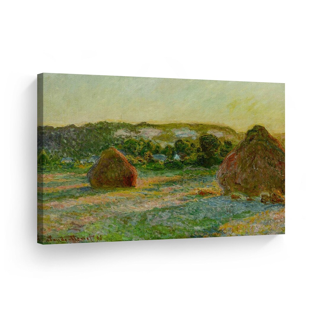 Stacks of Wheat End of Summer by Claude Monet Canvas Wall Art Print Art ...