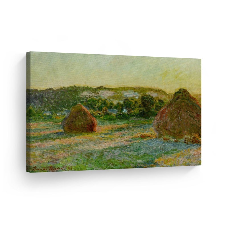 Stacks of Wheat End of Summer by Claude Monet Canvas Wall Art Print Art ...