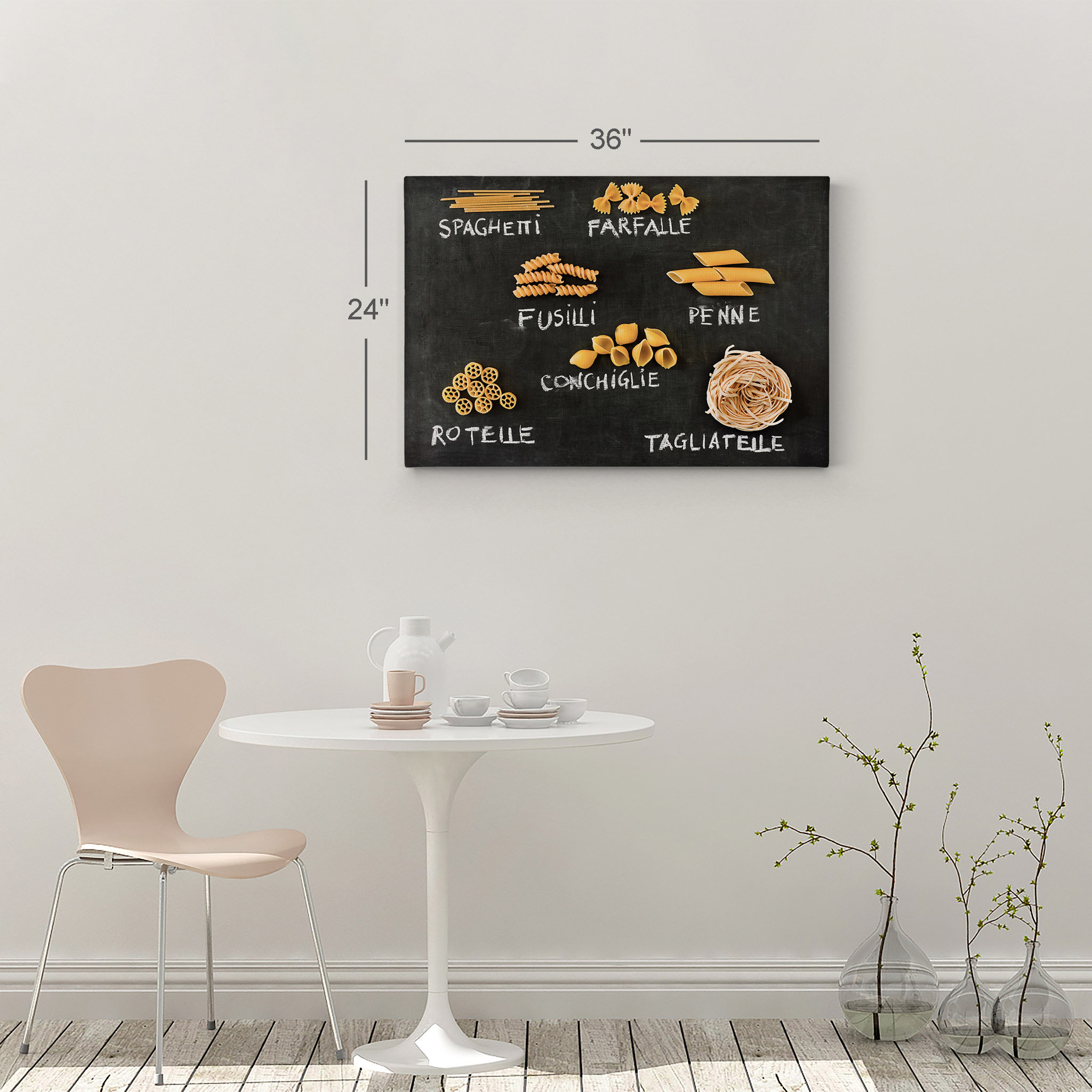 Different Types of Italian Pasta Kitchen Canvas Wall Art Print | Etsy