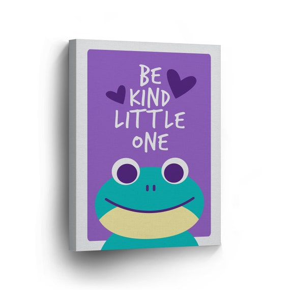 Frog Be Kind Little One Quote Wall Decor Purple Background | Etsy