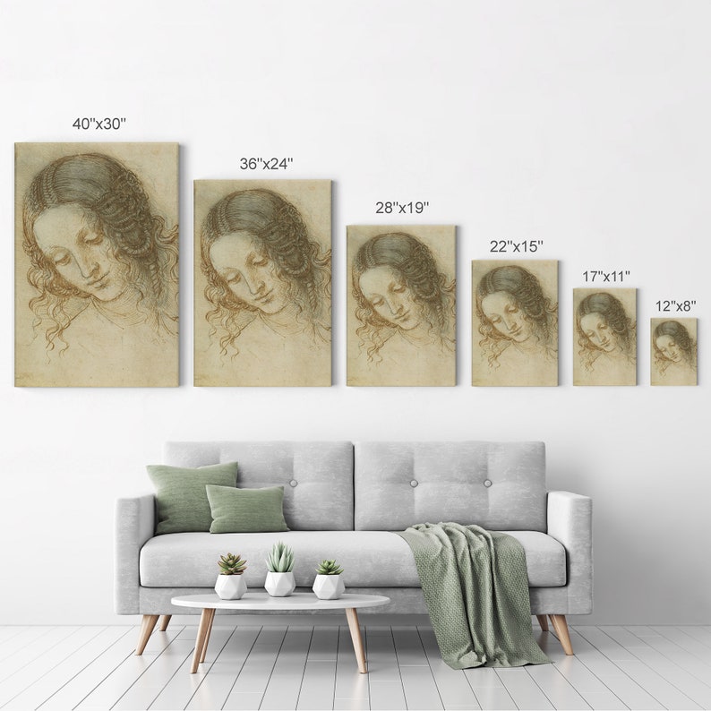 Head of Leda by Leonardo Da Vinci Canvas Wall Art Famous Art Painting ...