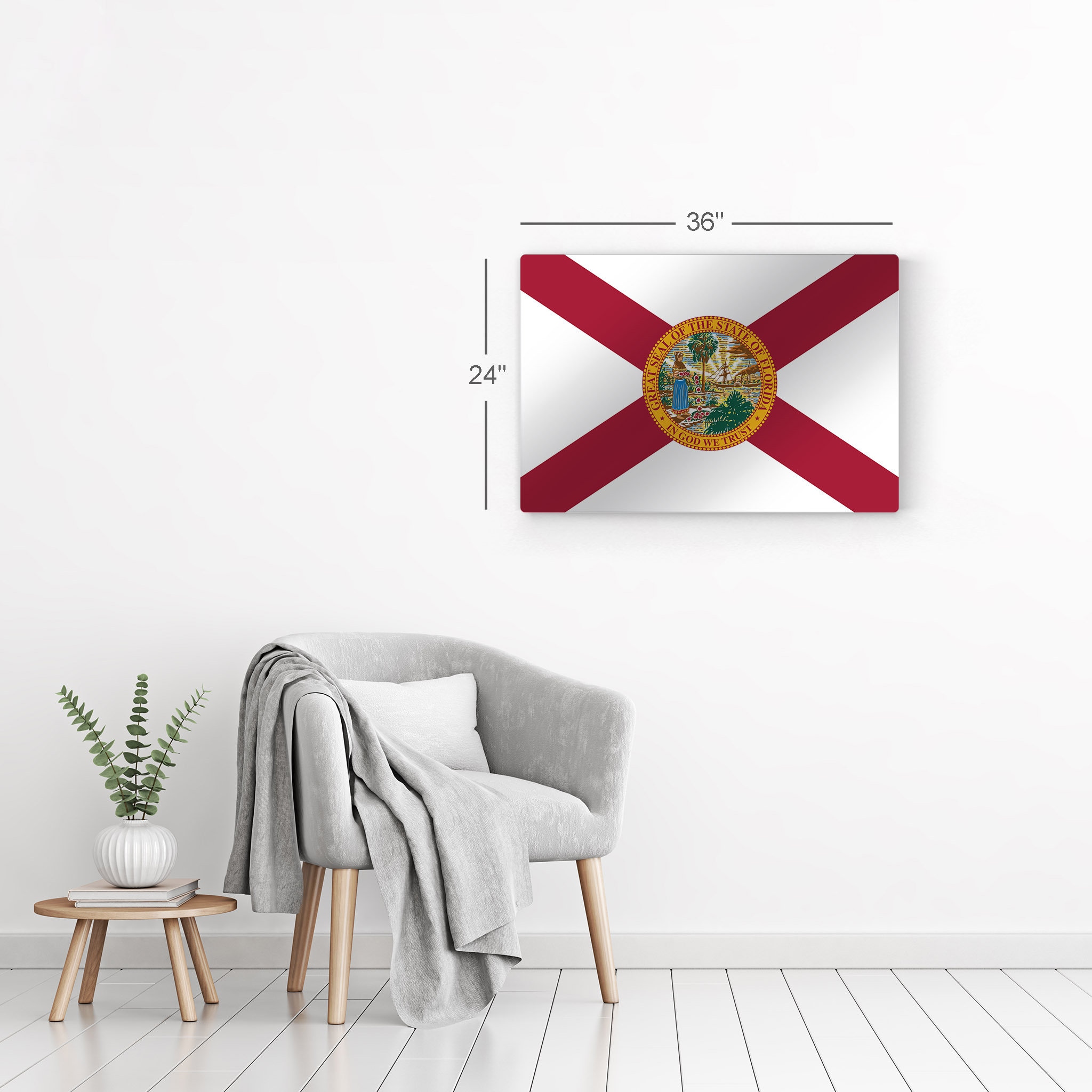 Florida State Flag CANVAS or METAL Wall Art Print State | Etsy
