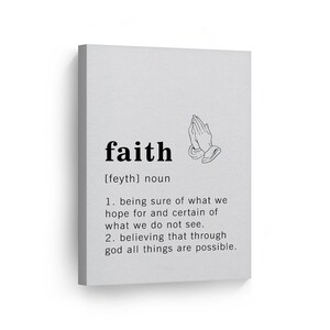 Funny Noun Dictionary Definition of Faith Canvas Print Inspirational ...