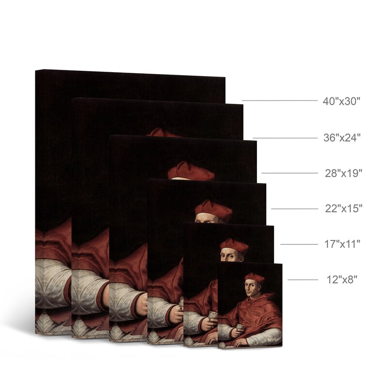 Portrait of Cardinal Bibbiena by Raphael Art Canvas Wall Art Print ...