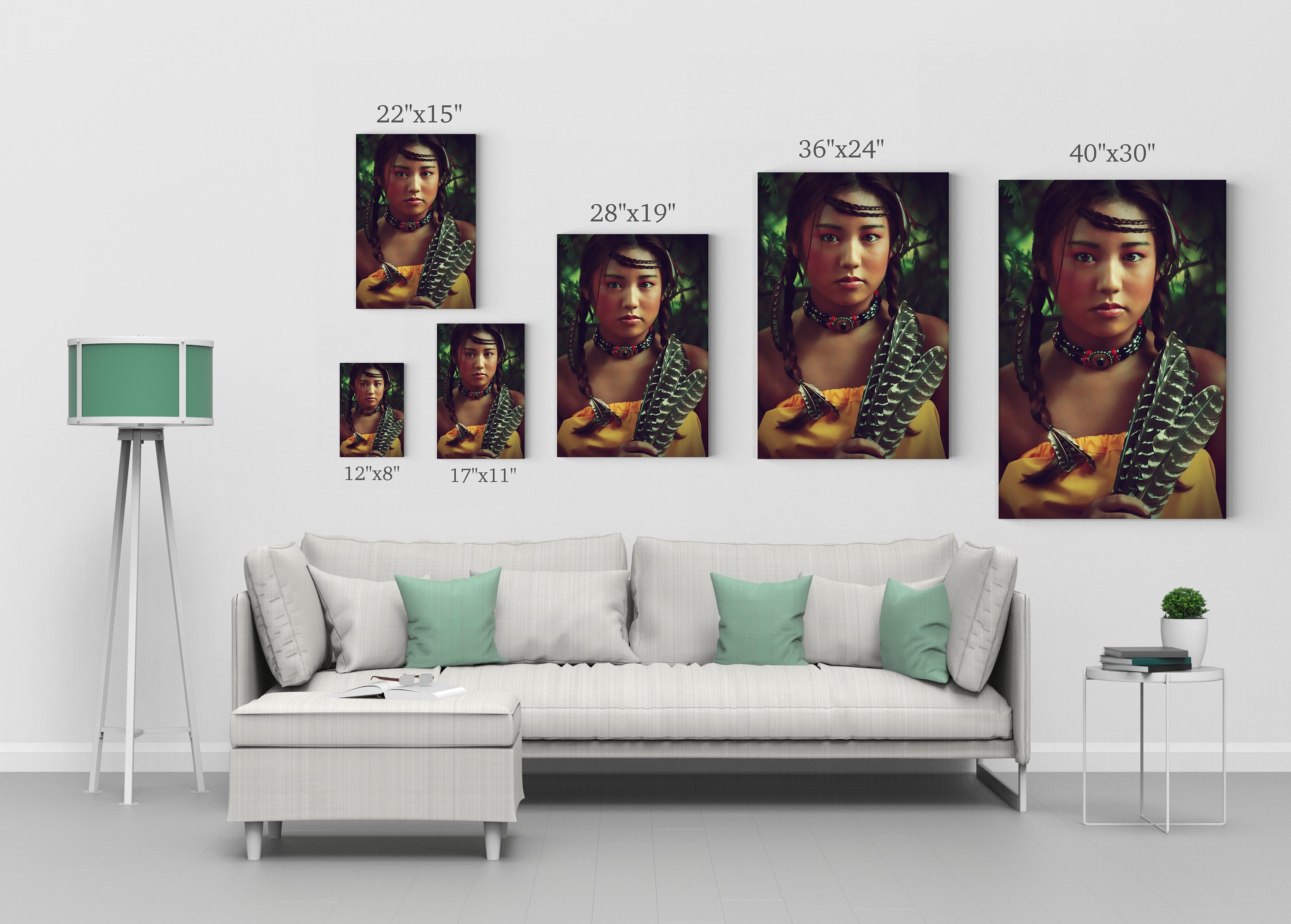 Indian Art Beautiful Native American Woman Girl With Yellow - Etsy