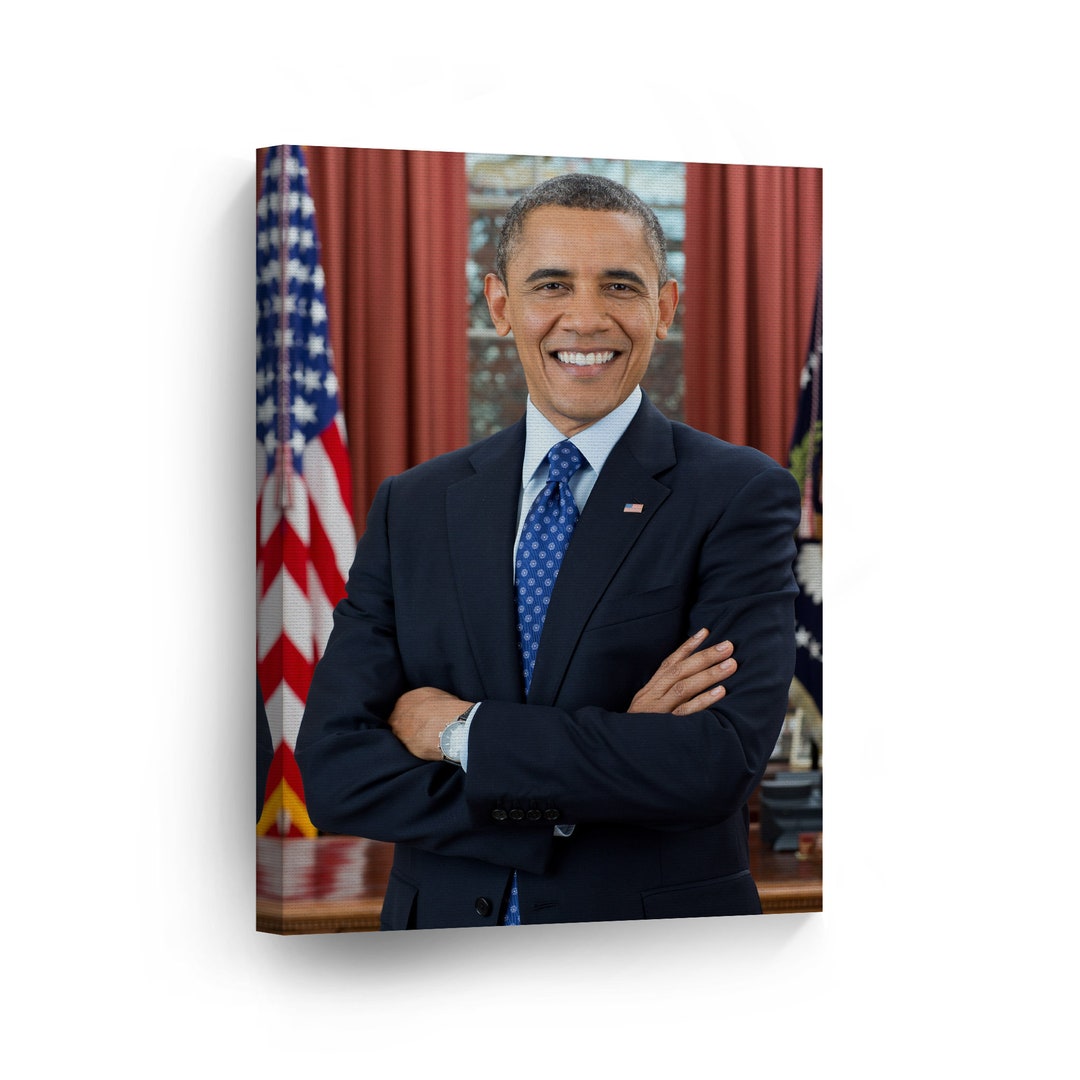 44th President of America Barack Obama Portrait METAL or CANVAS Wall ...