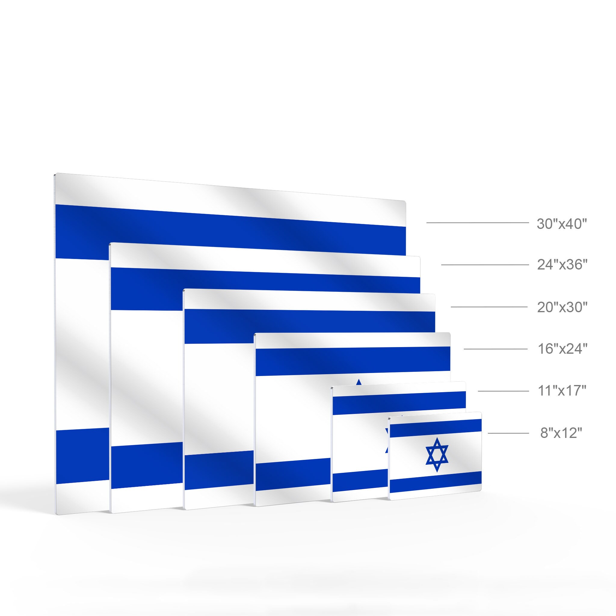 Israel Flag CANVAS or METAL Wall Art Print Country Flags | Etsy