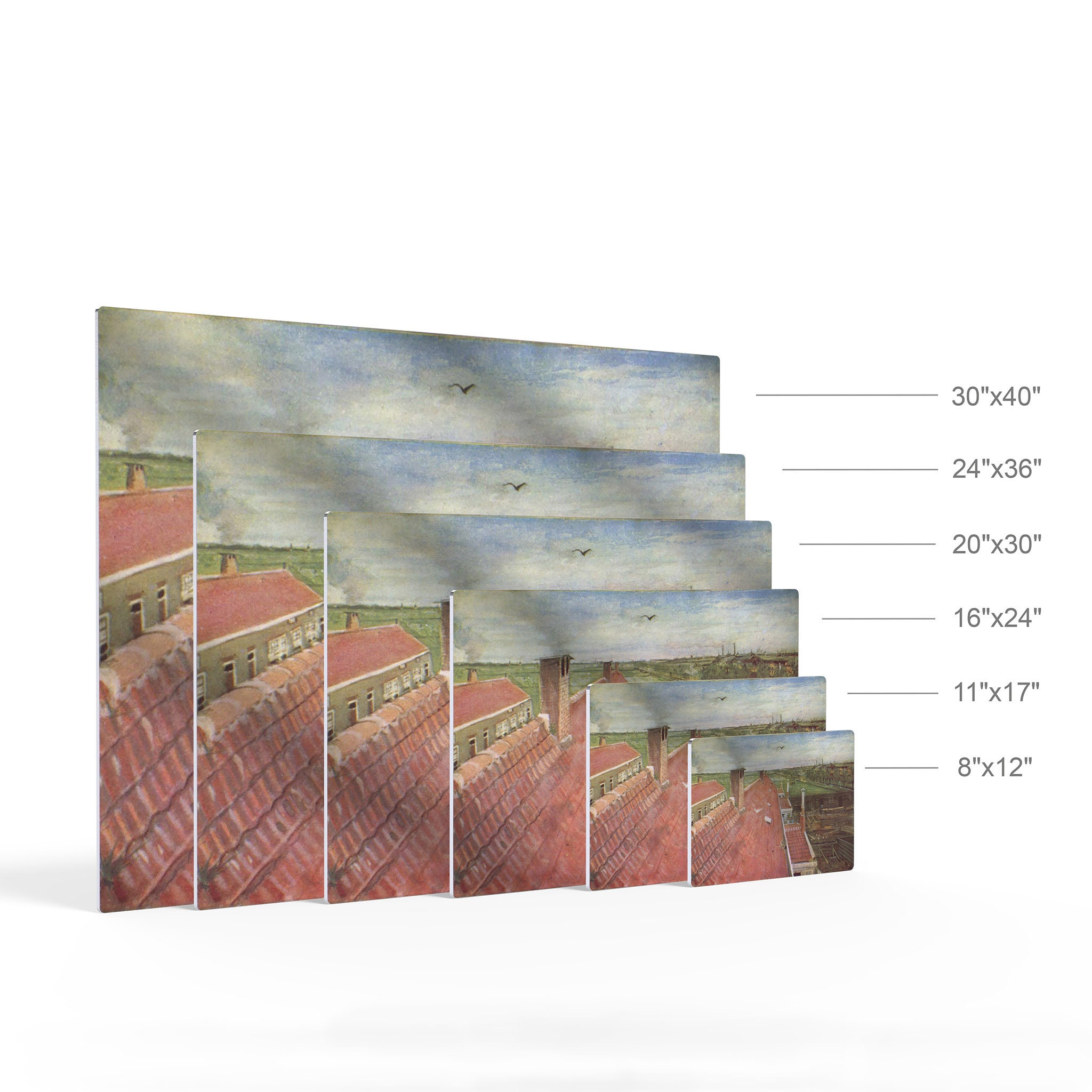 Vincent Van Gogh Rooftops View From the Atelier the Hague 1882 Metal ...