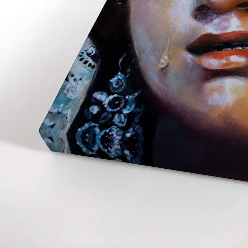Crying of Virgin Mary in Tears Oil Painting Canvas Wall Art Print Jesus ...