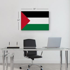 Palestine Flag CANVAS or METAL Wall Art Print Country Flags Office ...