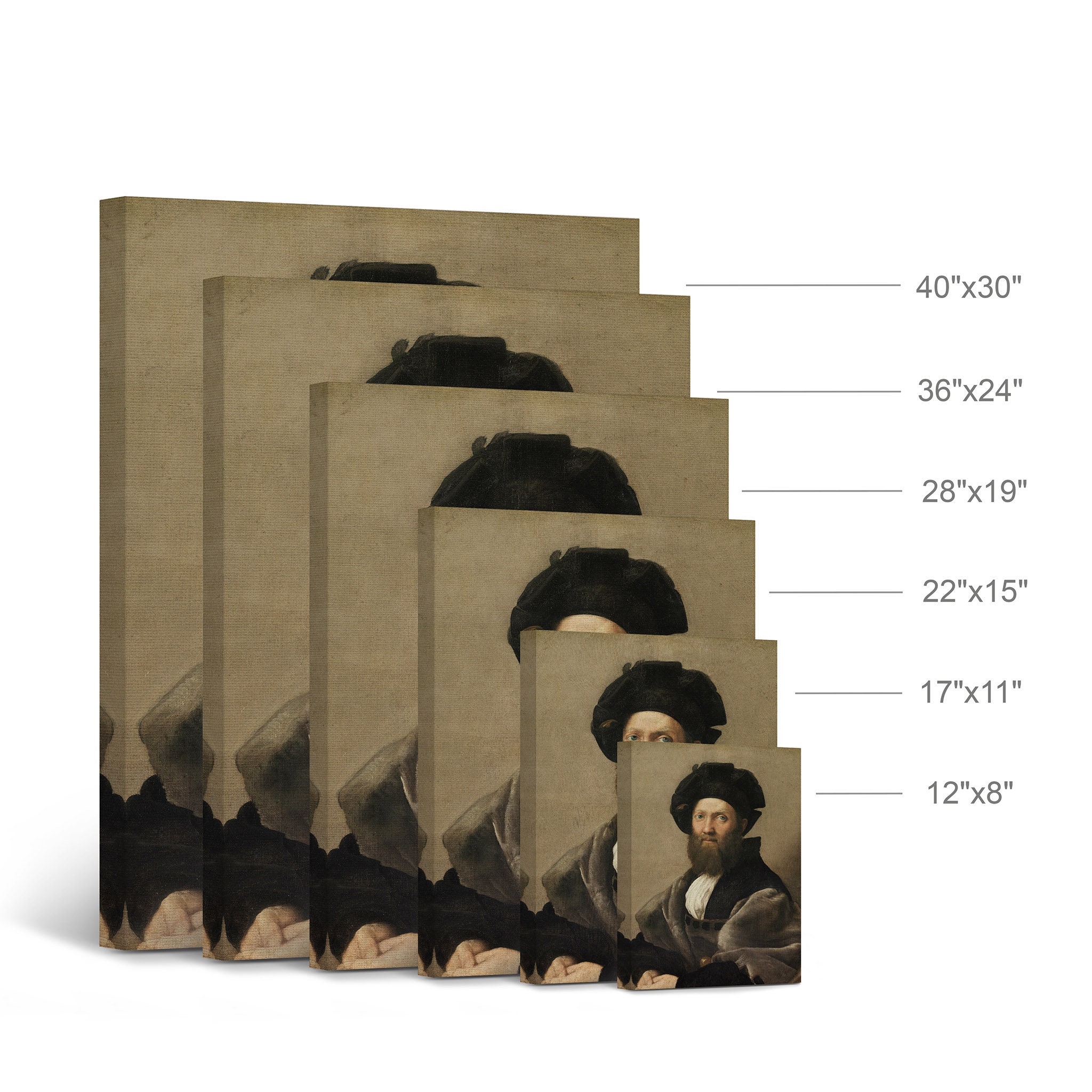 Portrait of Balthasar Castiglione by Raphael Art Canvas Wall Art Print ...