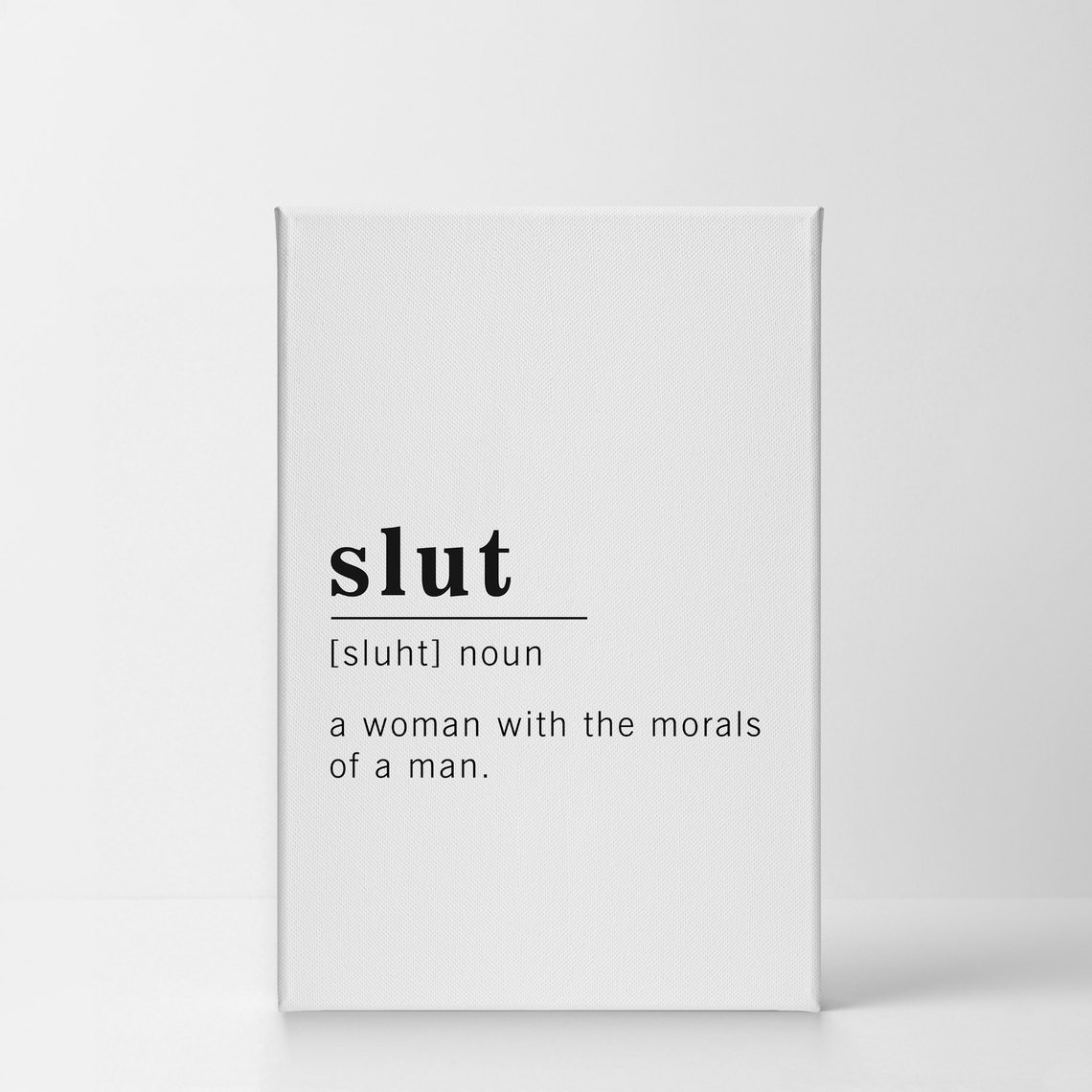 Funny Noun Dictionary Definition of Slut Canvas Print | Etsy