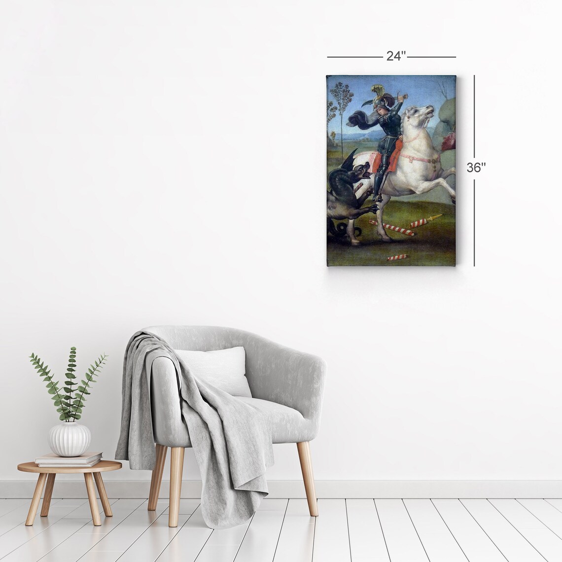 St. George Fighting the Dragon by Raphael Art Canvas Wall Art - Etsy