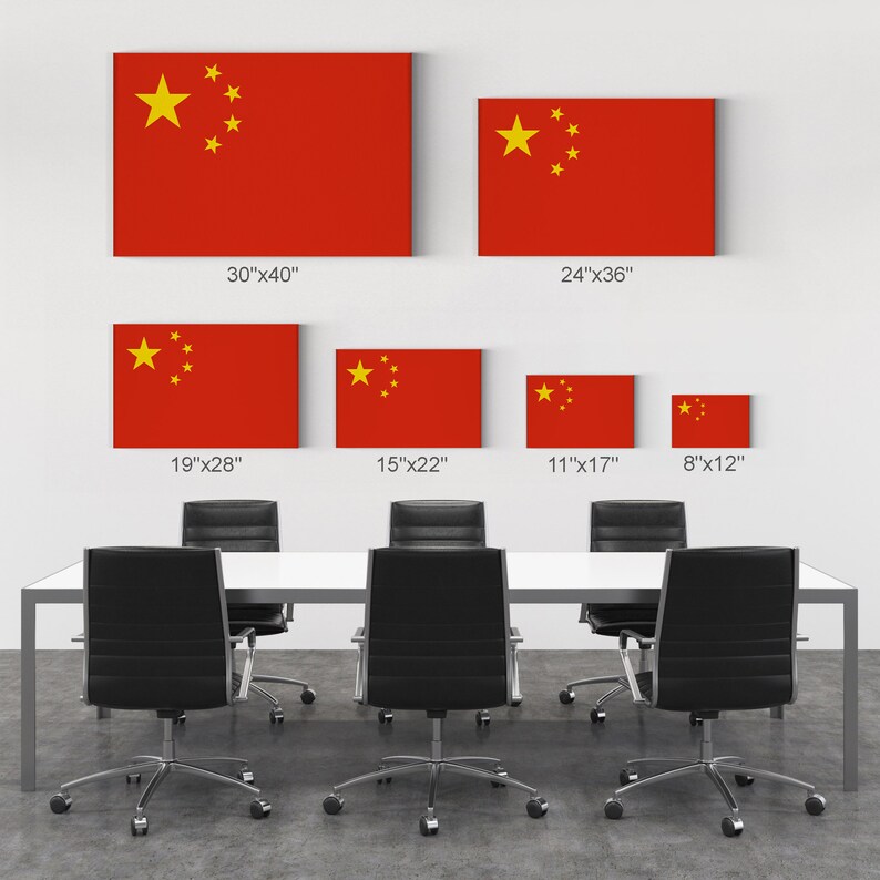 China Flag CANVAS or METAL Wall Art Print Country Flags Office - Etsy