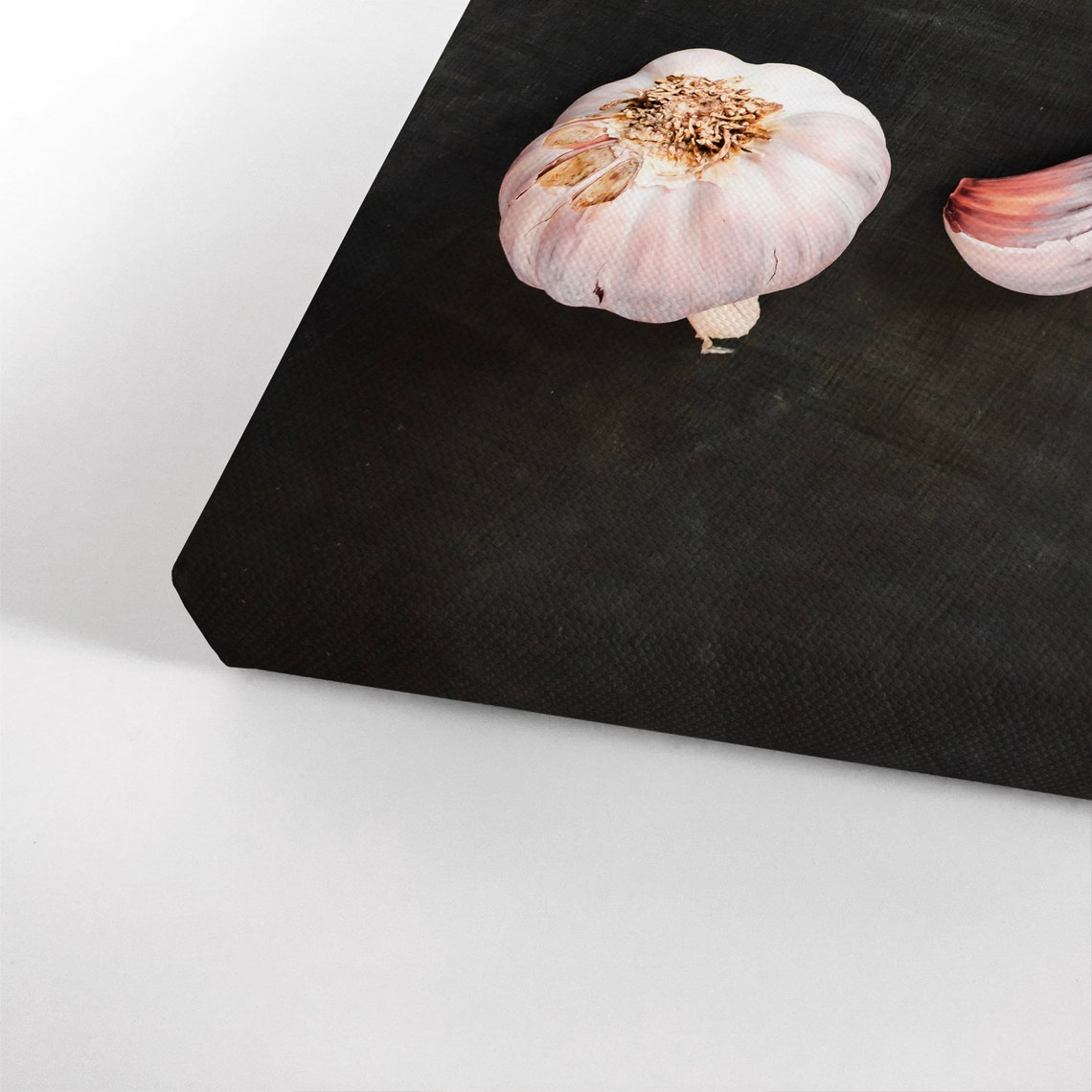 Garlic Lettering on Blackboard Kitchen Canvas Wall Art Print Restaurant ...