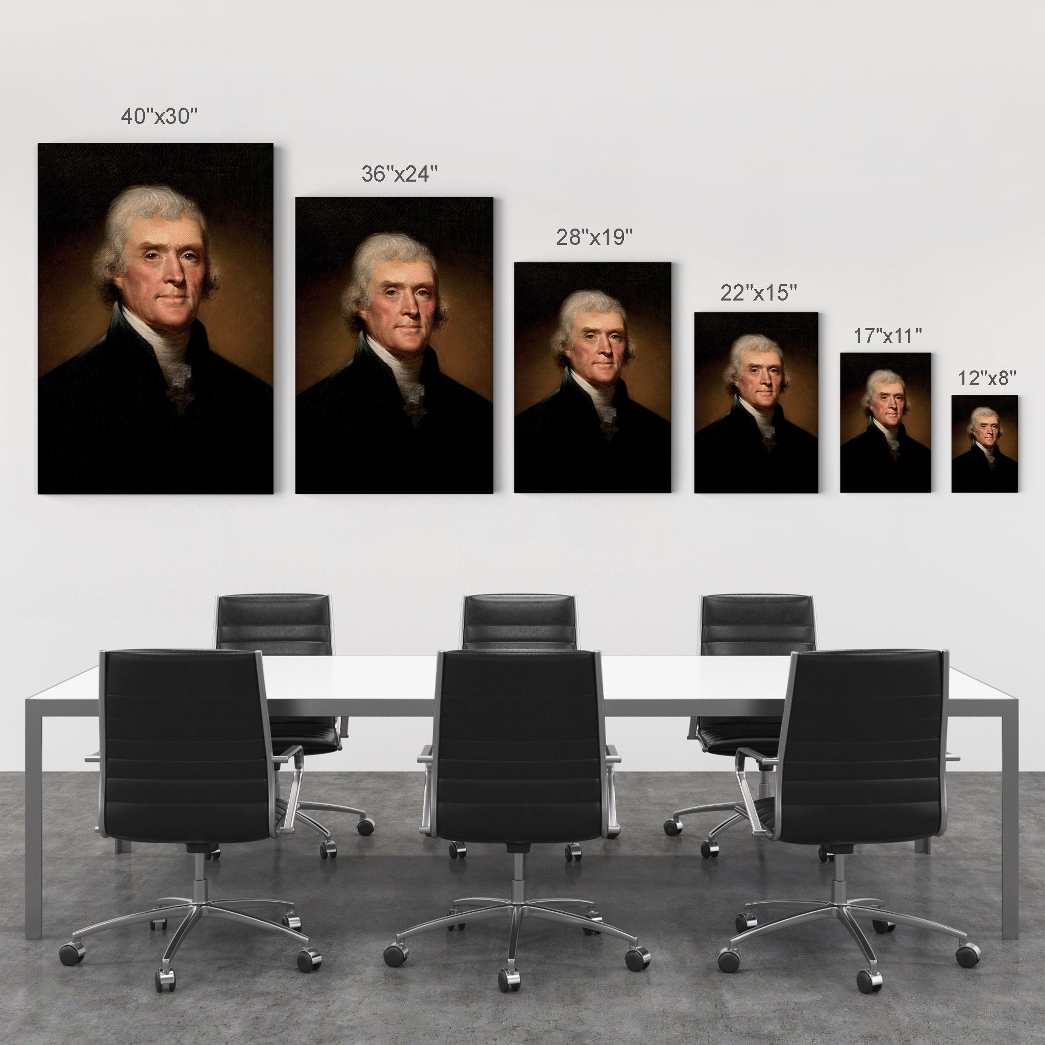3rd President of America Thomas Jefferson Oil Paint Portrait METAL or ...