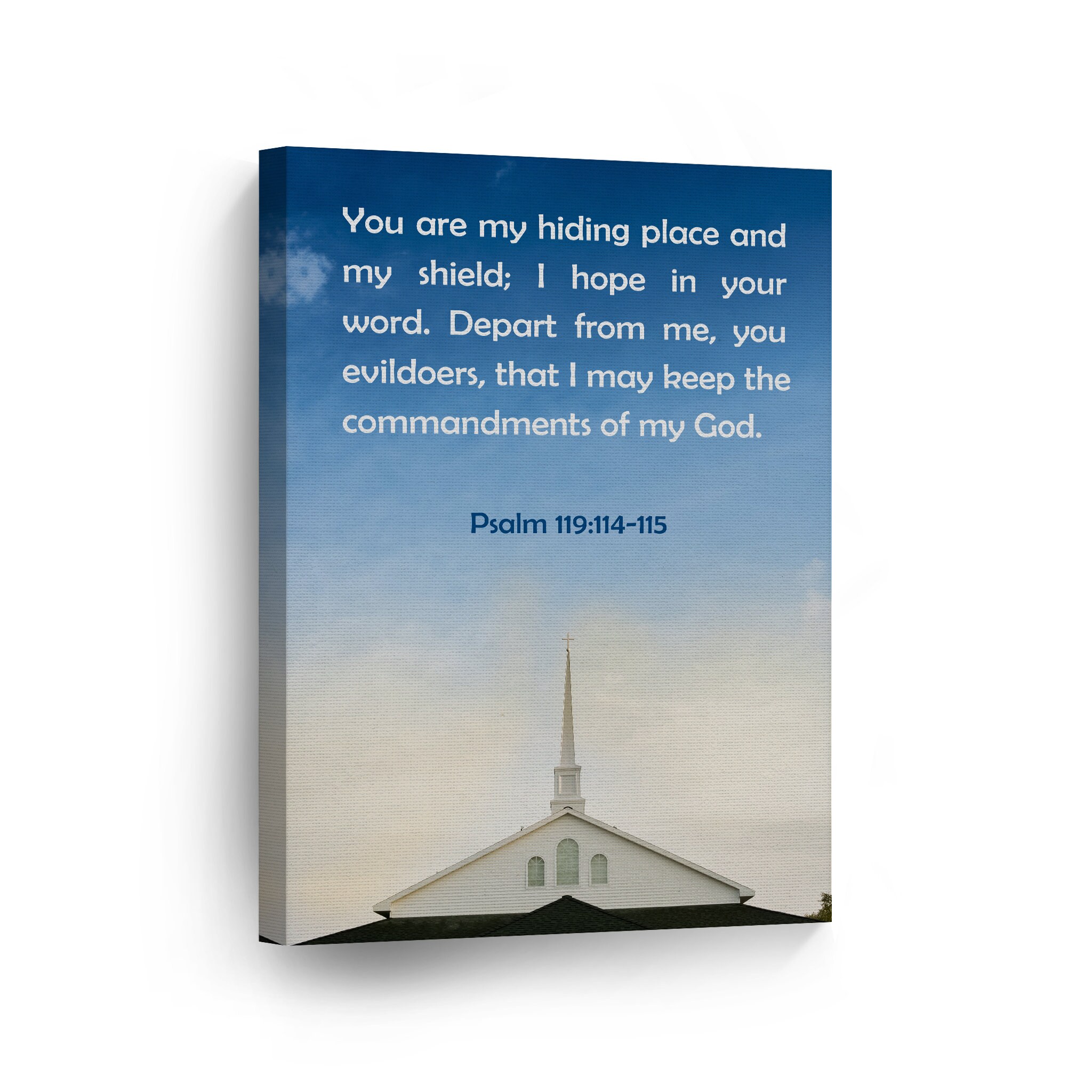 Scripture Bible Verse Wall Art Canvas Print Christian Psalm 119:114-115 ...