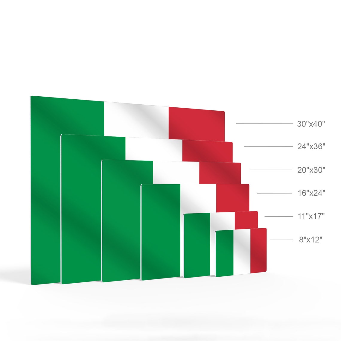 Italy Flag CANVAS or METAL Wall Art Print Country Flags Office Living ...