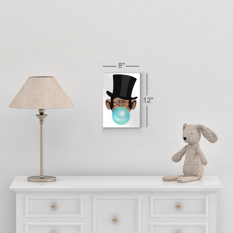 Funny Senior Monkey Gorilla With Top Hat Animal Bubble Gum Art | Etsy