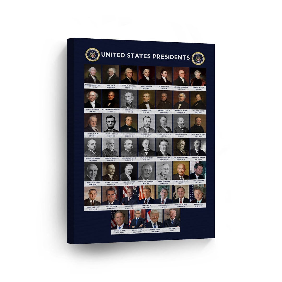 Presidents of the United States of America Portrait Canvas Wall Art ...