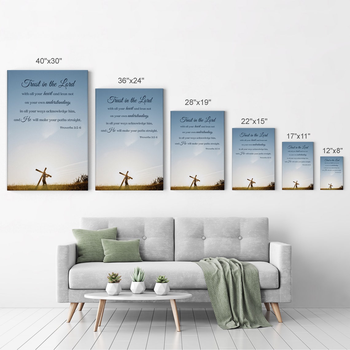 Scripture Bible Verse Wall Art Canvas Print Christian Proverbs | Etsy