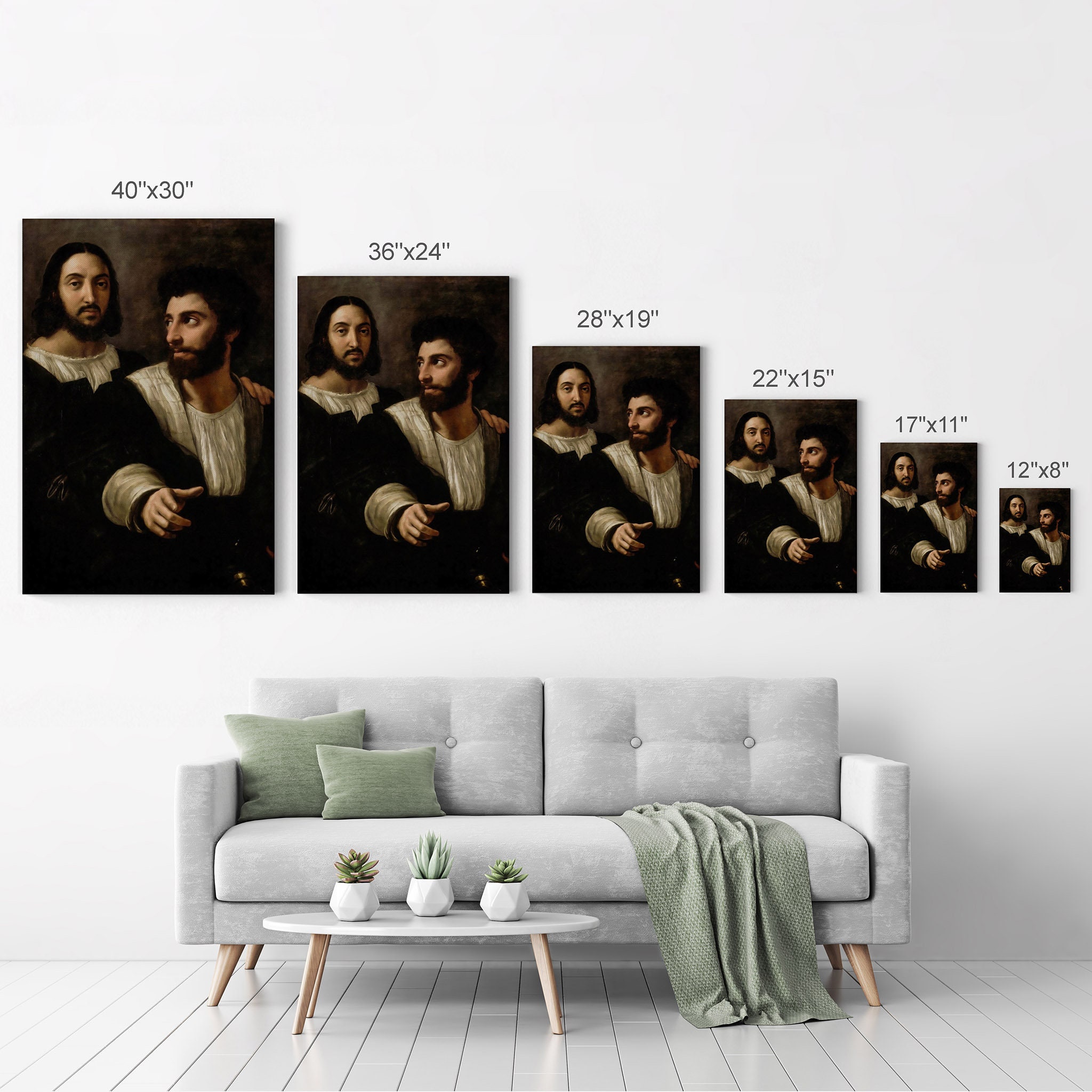 Self-portrait With a Friend by Raphael Art Canvas Wall Art Print Famous ...