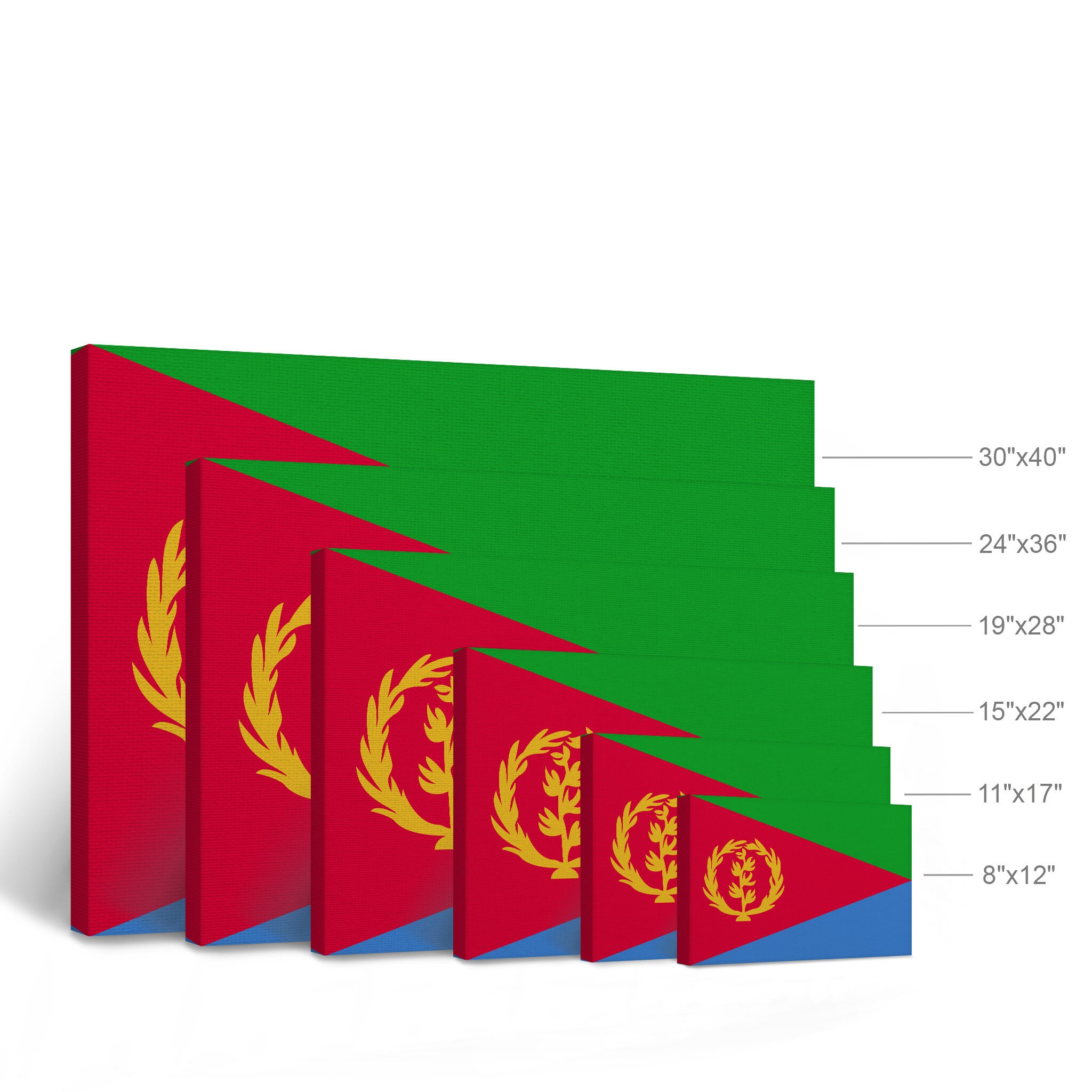 Eritrea Flag CANVAS or METAL Wall Art Print Country Flags Office Living ...