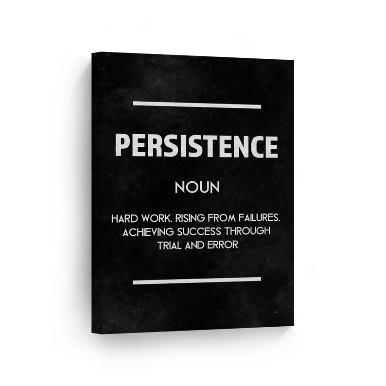 Persistence Definition Dictionary Black Motivational Canvas - Etsy