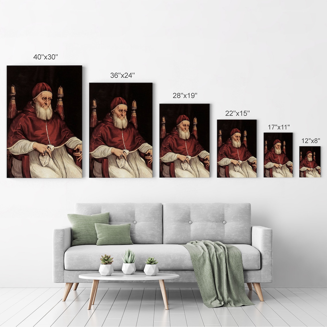 Portrait of Pope Julius II by Raphael Art Canvas Wall Art - Etsy