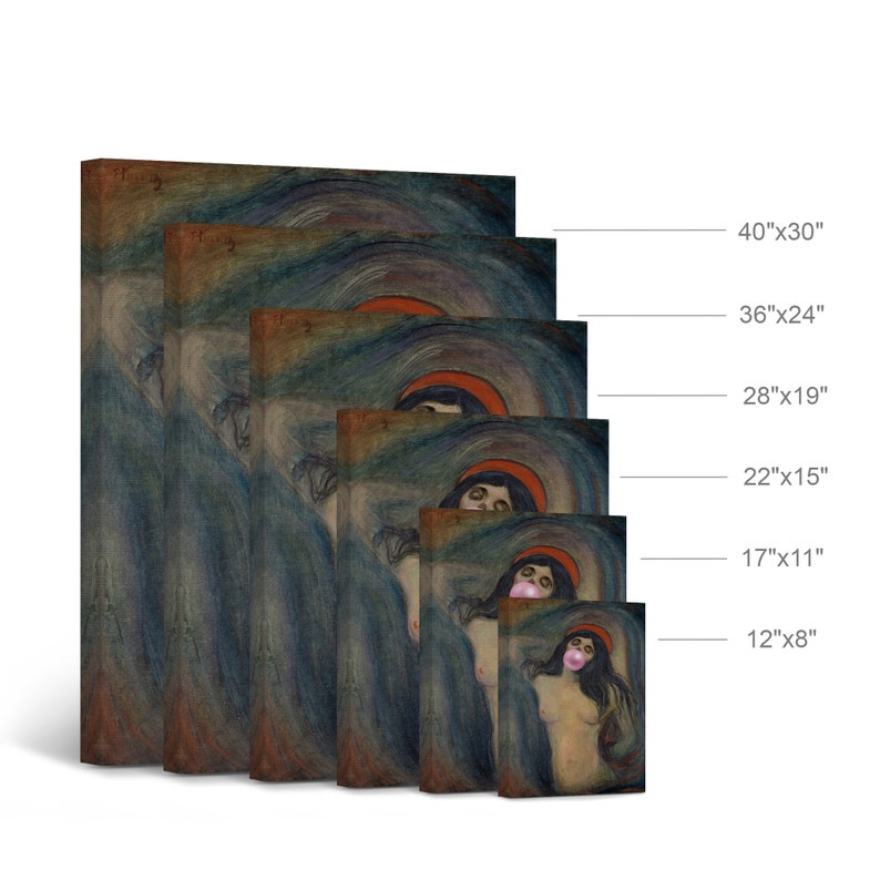Edvard Munch's Masterpiece Madonna Pink Bubble Gum Art Canvas Print ...