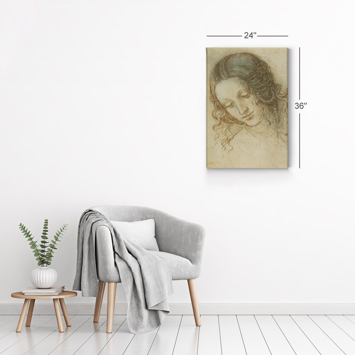 Head of Leda by Leonardo Da Vinci Canvas Wall Art Famous Art Painting ...