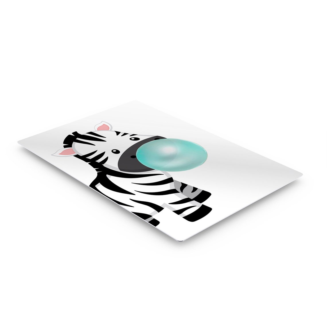 Cute Zebra Animal Bubble Gum Art Teal Blue Chewing Gum Metal | Etsy