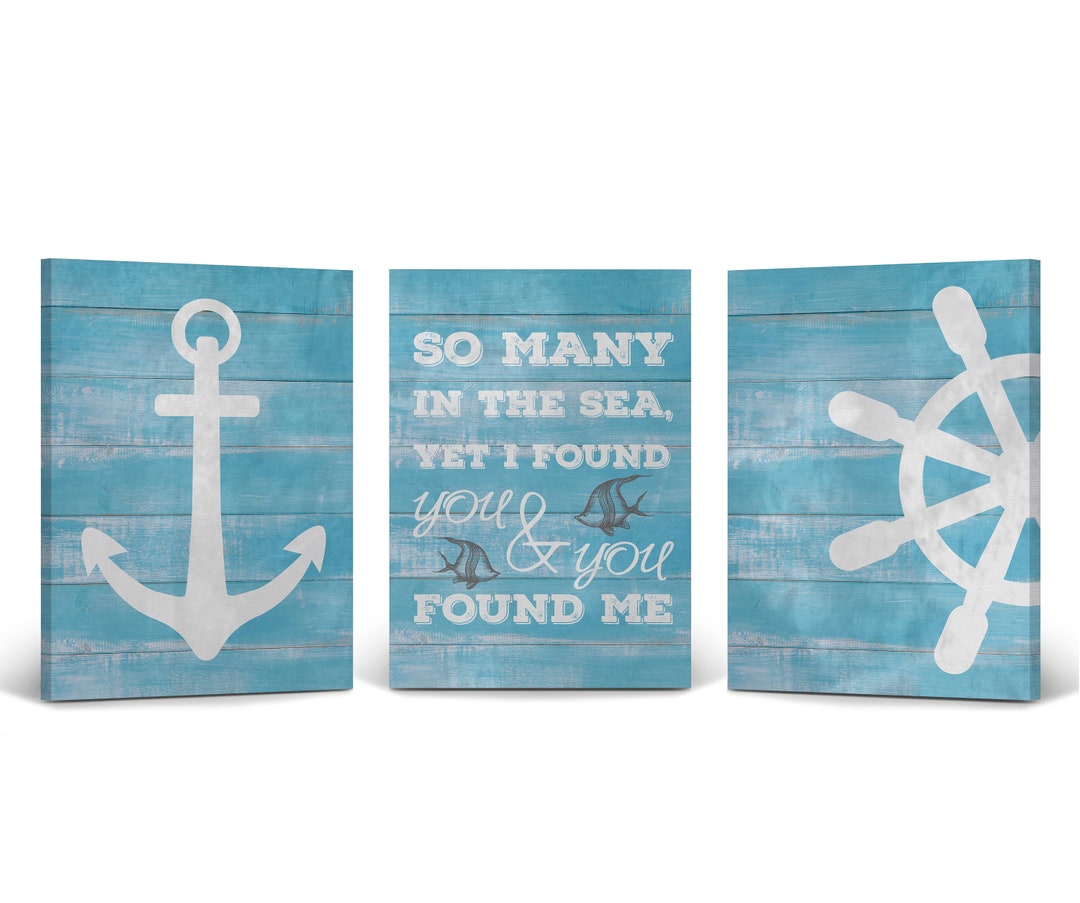 Anchor Ship Wheel and Lovely Quote Blue Wooden Nautical Decor - Etsy