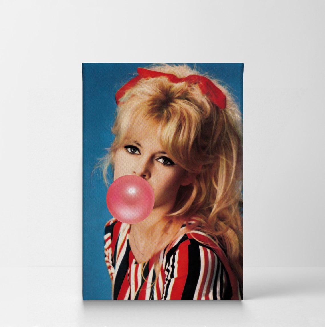 Brigitte Bardot Pink Chewing Bubble Gum Canvas Print Iconic Etsy
