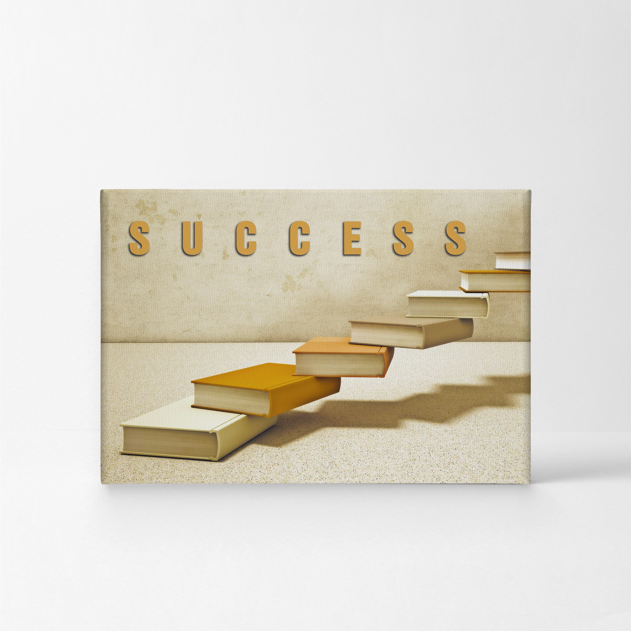 Success Lettering Art Book Stairs Motivational Canvas Wall Art | Etsy