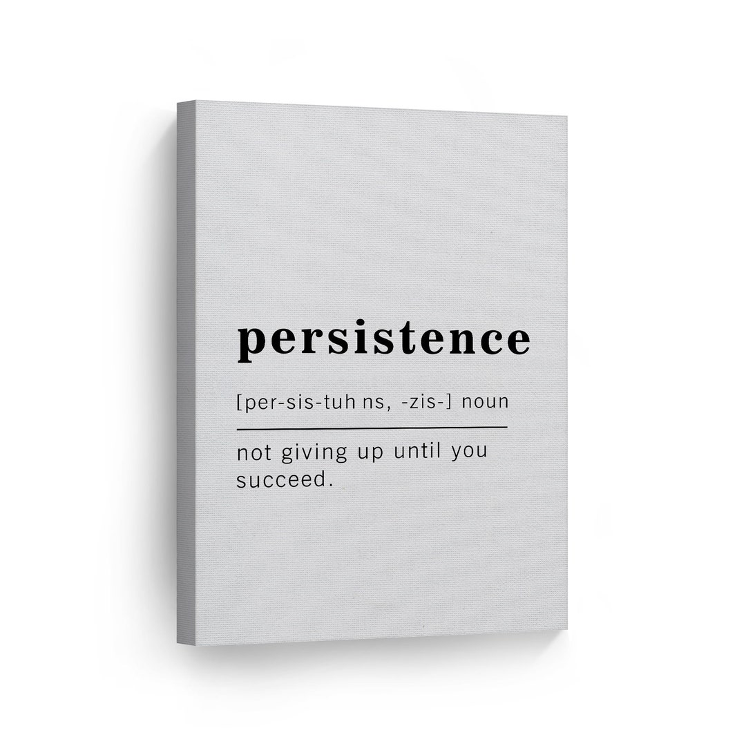 Funny Noun Dictionary Definition of Persistence Canvas Print ...