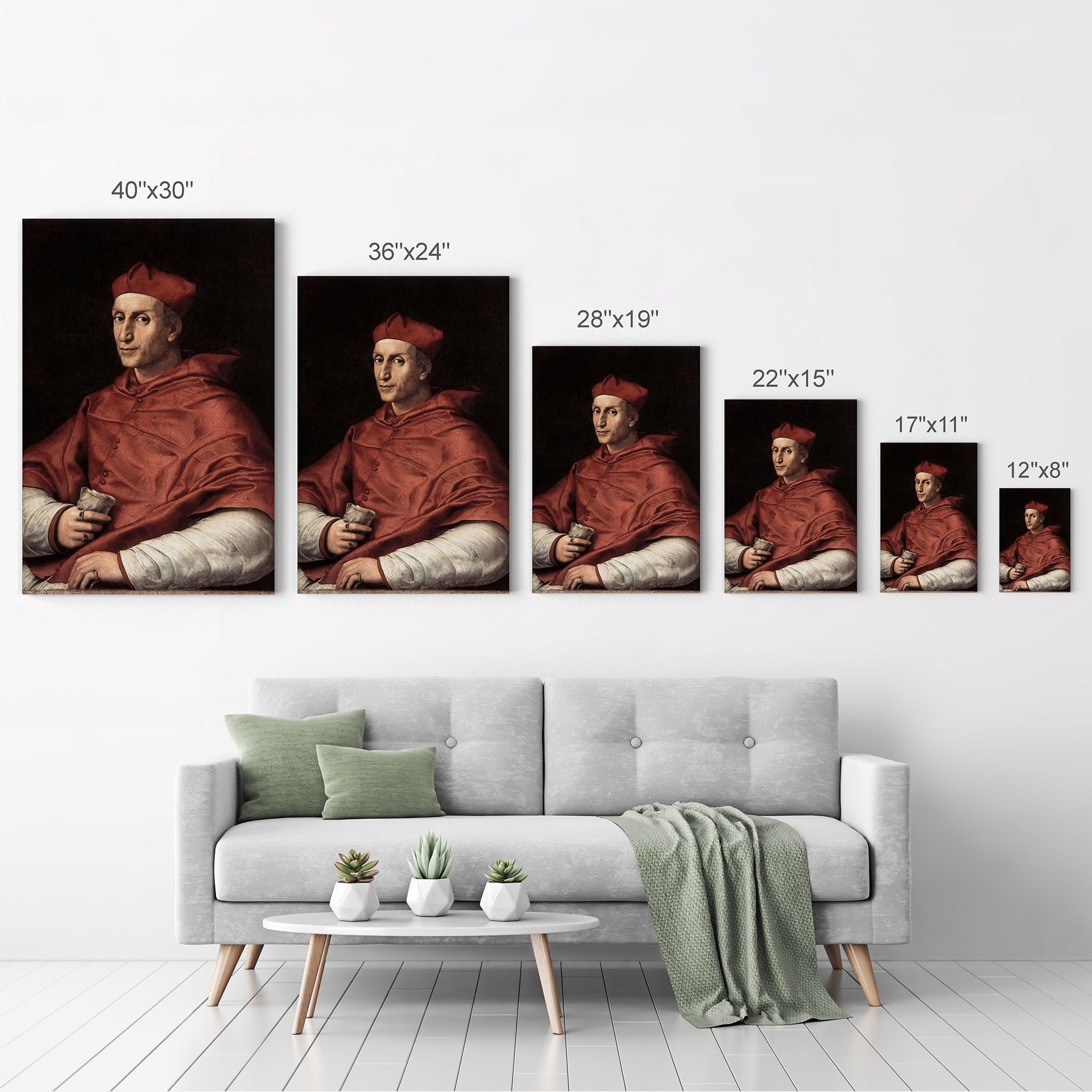 Portrait of Cardinal Bibbiena by Raphael Art Canvas Wall Art Print ...