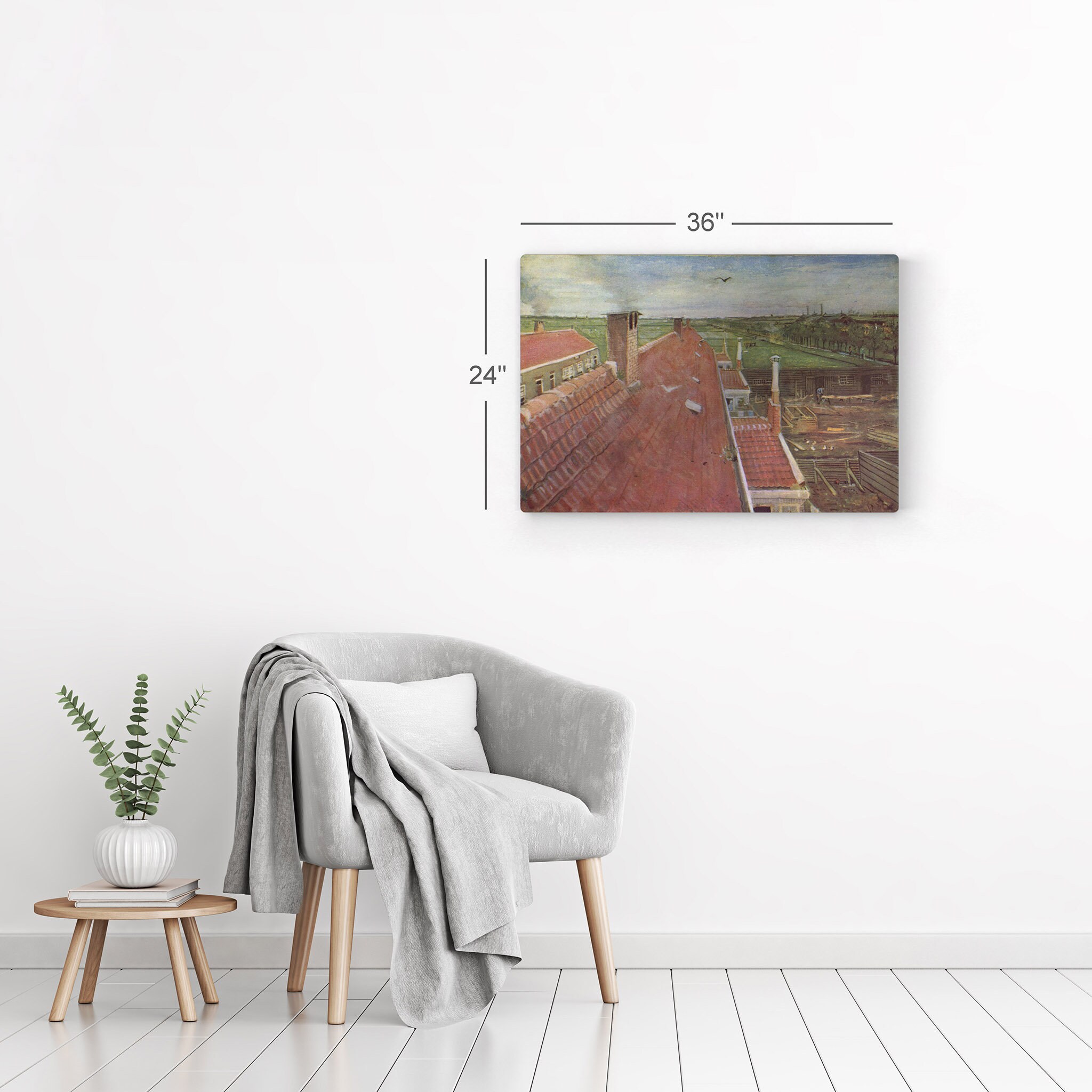 Vincent Van Gogh Rooftops View From the Atelier the Hague 1882 Metal ...