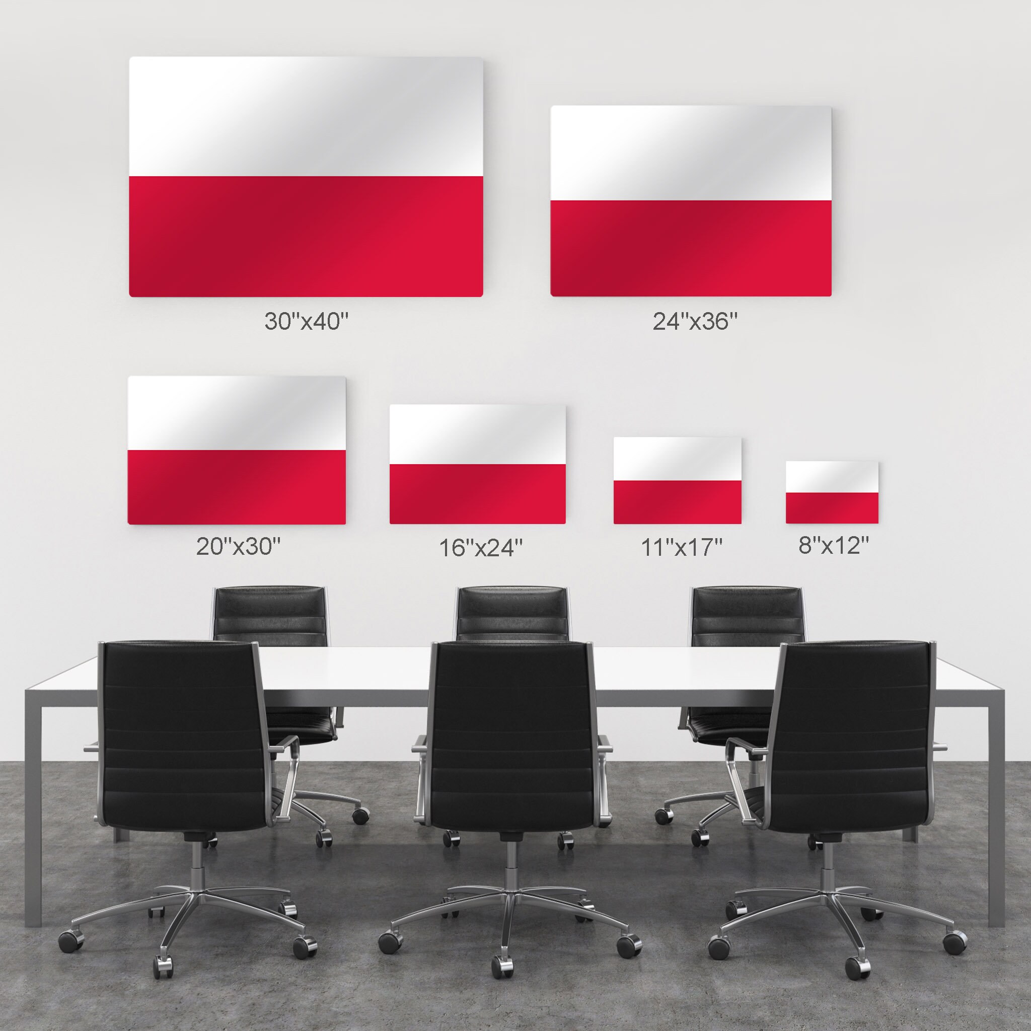 Poland Flag CANVAS or METAL Wall Art Print Country Flags Office Living ...