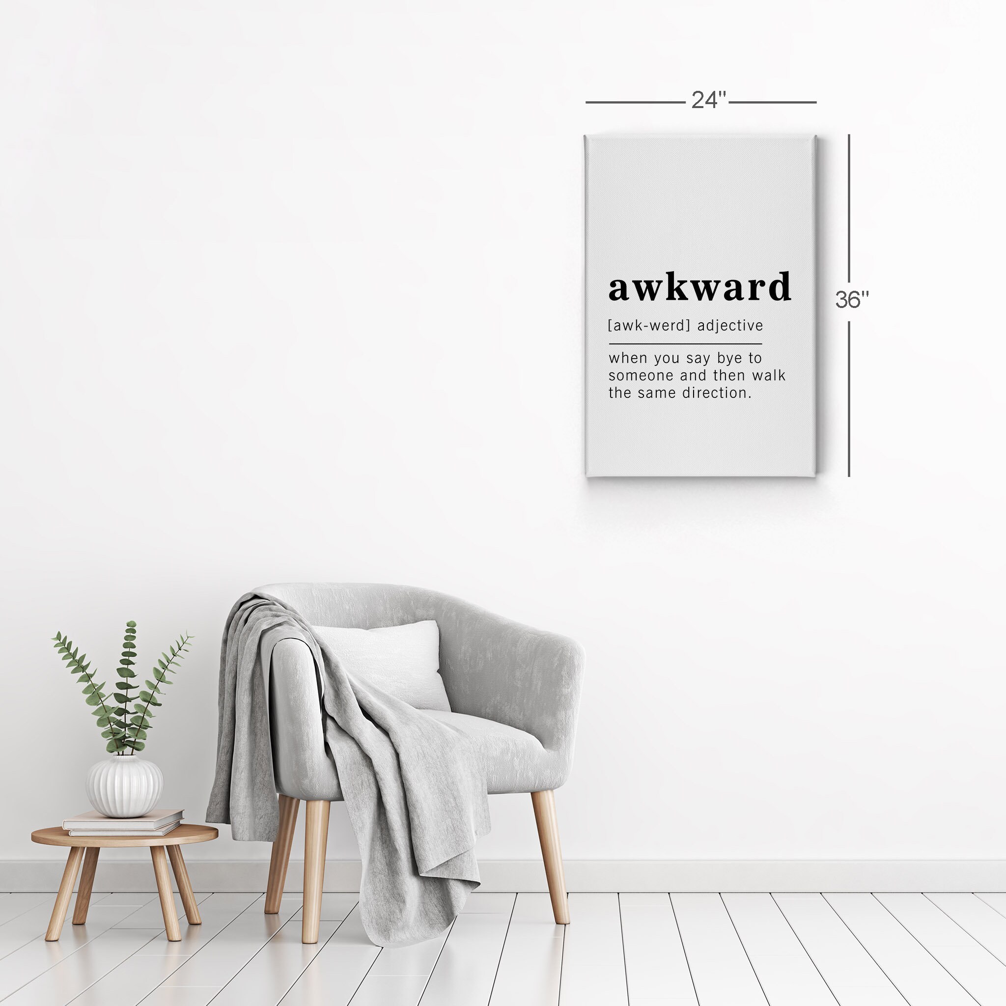 Funny Adjective Noun Dictionary Definition of Awkward Canvas | Etsy