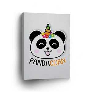 Cute Pandacorn Unicorn Wall Decor Unicorn Party White Background CANVAS ...