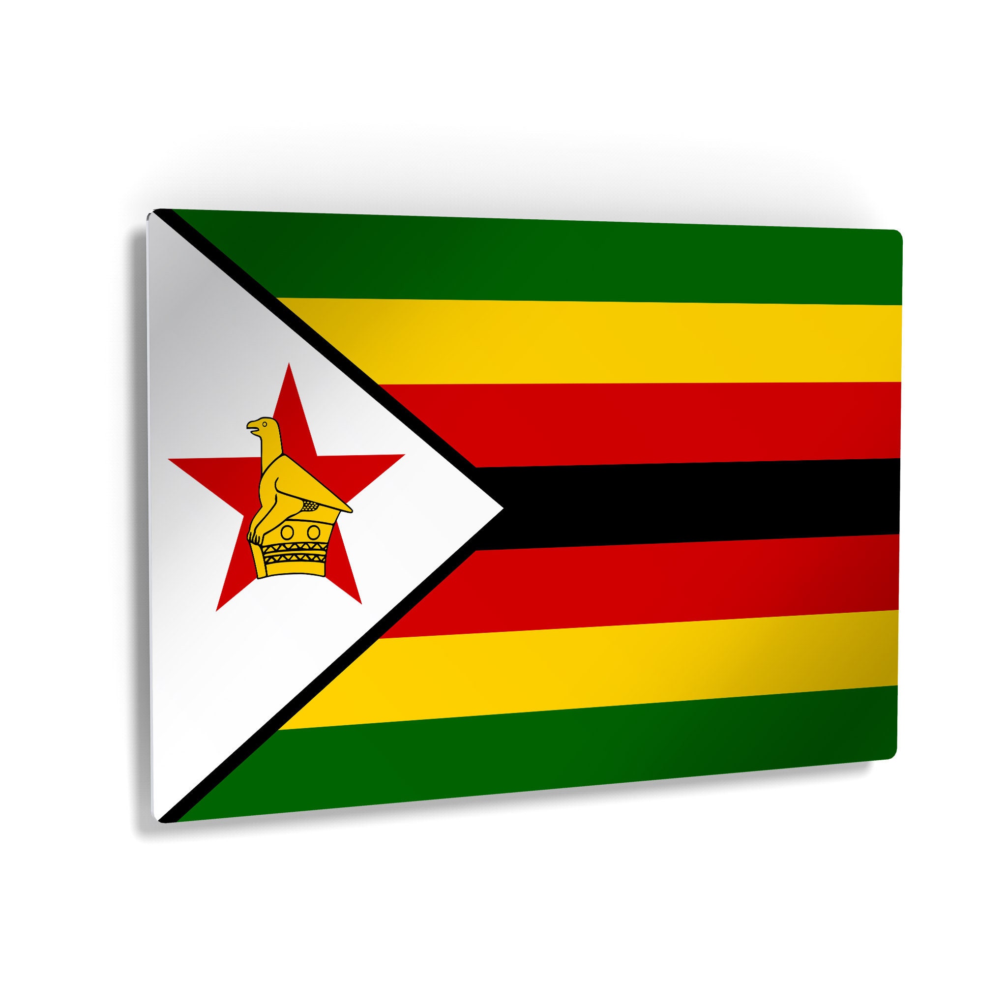 Zimbabwe Flag CANVAS or METAL Wall Art Print Country Flags | Etsy