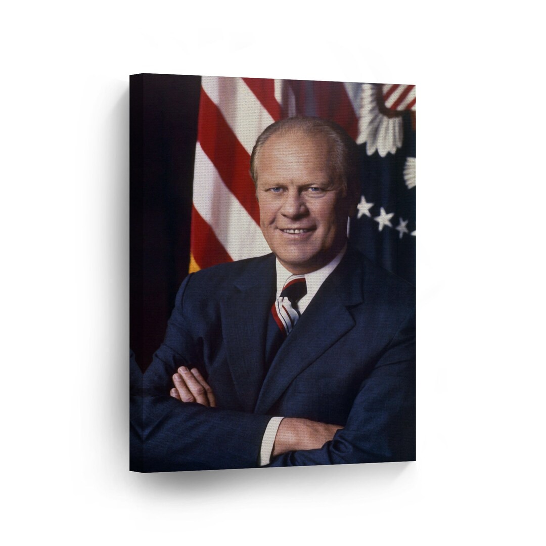 38th President of America Gerald Rudolph Ford Portrait METAL or CANVAS ...