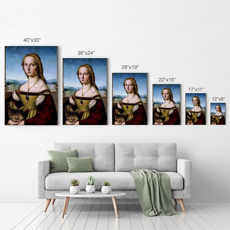 Lady With a Unicorn by Raphael Art Canvas Wall Art Print Famous Fine ...