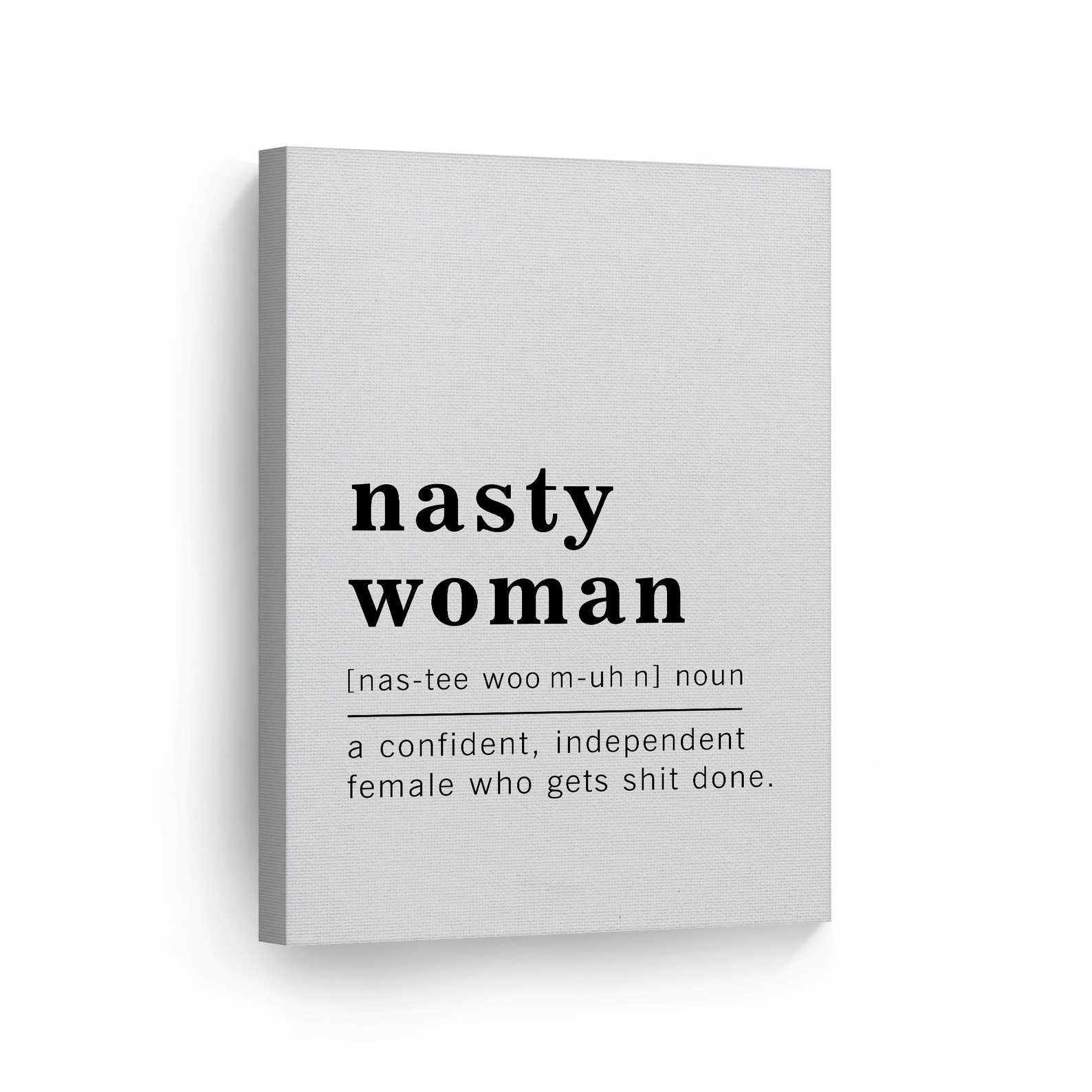 Funny Noun Dictionary Definition of Nasty Woman Canvas Print - Etsy